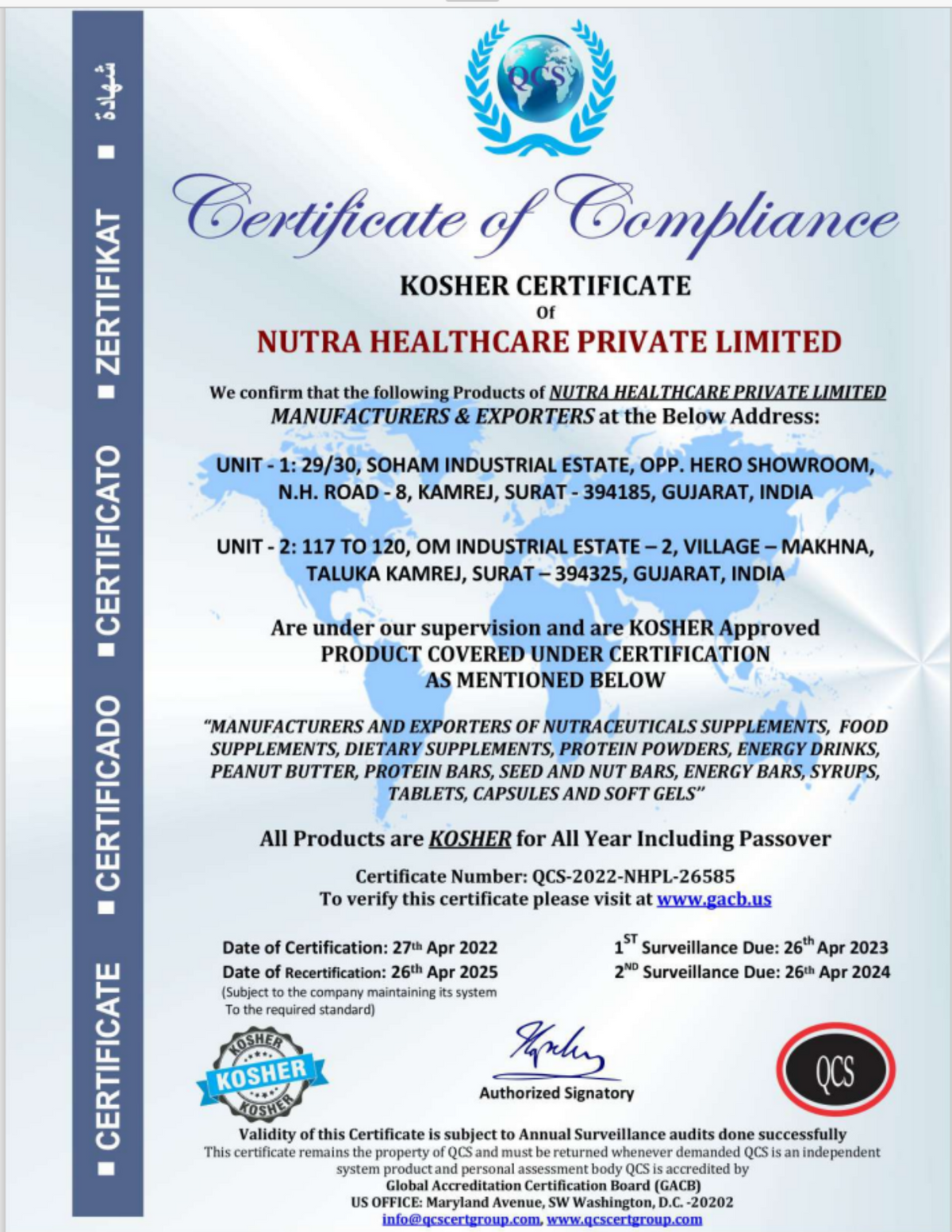 Certified Supplements for Healthy Ageing